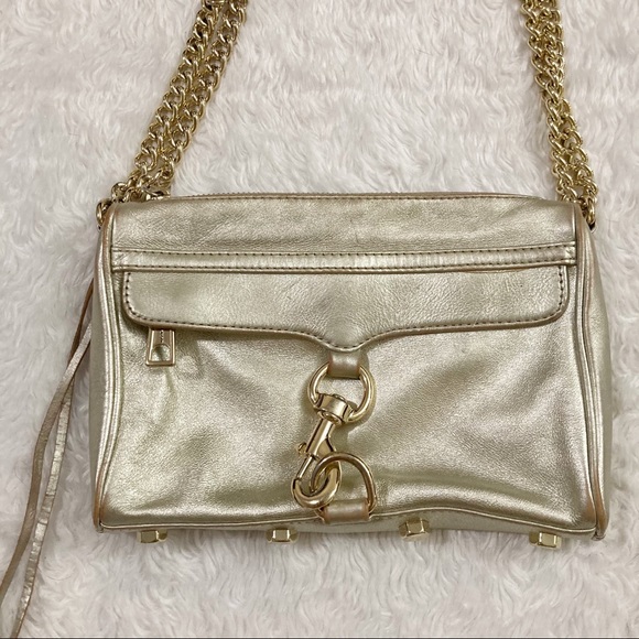 Rebecca Minkoff | Bags | Rebecca Minkoff Gold Mini Mac Crossbody Purse ...